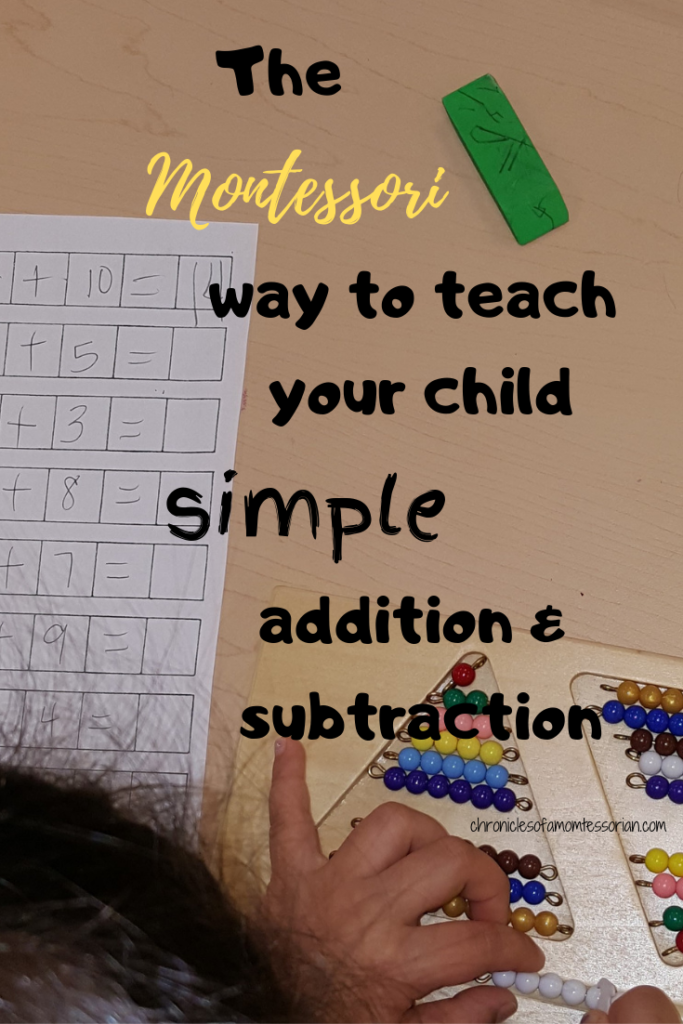 Teach your child to add and subtract | Chronicles of a Momtessorian