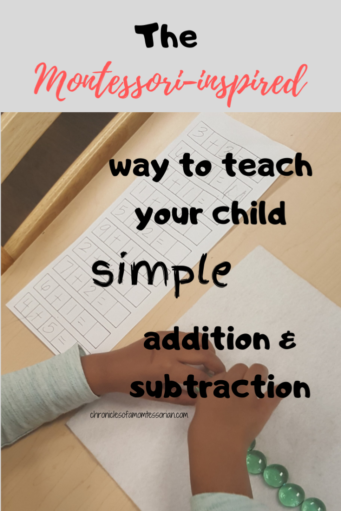 Teach your child to add and subtract | Chronicles of a Momtessorian