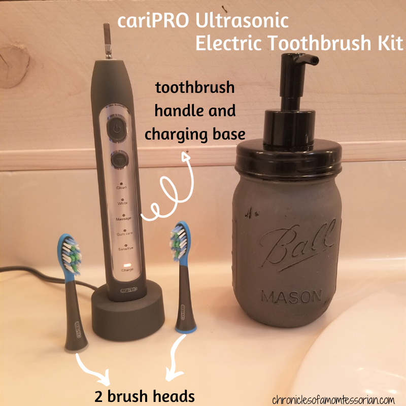 Cleaner teeth with cariPRO toothbrush | Chronicles of a Momtessorian